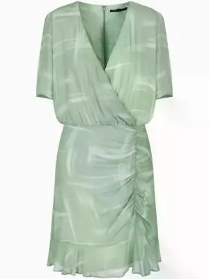 Armani Exchange Ruched V-neck Dress - Green