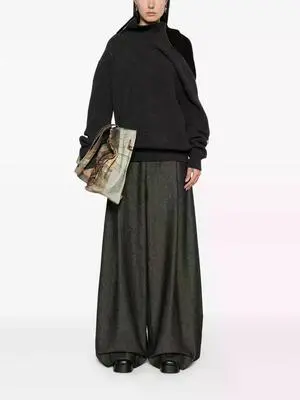 Y/project Dark Cotton Blend Zip Hooded Sweater