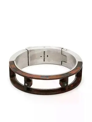 PARTS OF FOUR Two-tone Distressed Cuff Bracelet - Silver