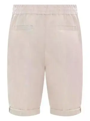 Brunello Cucinelli Garment-dyed Linen Gabardine Bermuda Shorts With Drawstring And Pleats