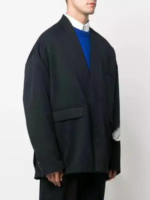 COUNTY OF MILAN Marcelo Burlon Feather Print Wool Blazer