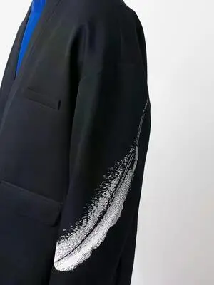 COUNTY OF MILAN Marcelo Burlon Feather Print Wool Blazer