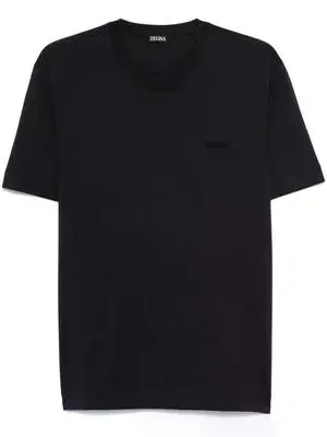 Zegna Logo-embroidered T-shirt - Blue