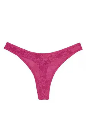 FLEUR DU MAL Le Stretch Lace Thong - Pink
