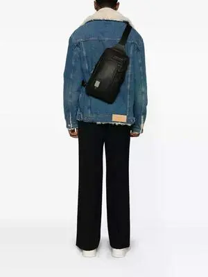 PIQUADRO Akron Leather Messenger Bag - Black