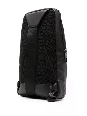 PIQUADRO Akron Leather Messenger Bag - Black