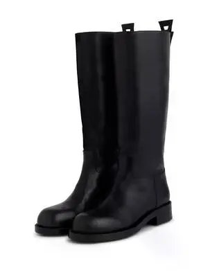 Rabanne Calf Leather Knee-high Boots - Black