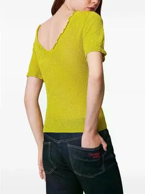 TWINSET Floral Jacquard Top