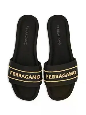 FERRAGAMO Logo Slides - Black