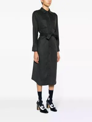 Thom Browne Silk-blend Midi Shirt Dress