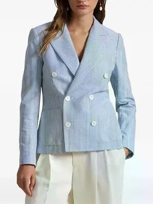 Polo Ralph Lauren Double-breasted Pinstripe Blazer - Blue