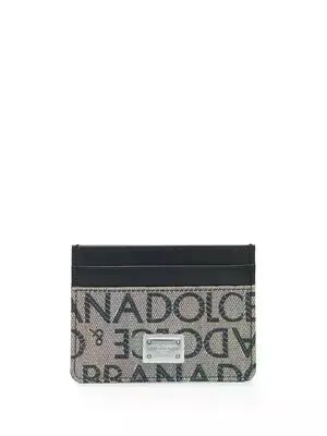 Dolce & Gabbana Logo Jacquard Card Holder - Black