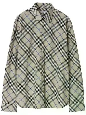 Burberry Checked Cotton Shirt - Neutrals