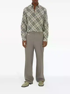 Burberry Checked Cotton Shirt - Neutrals