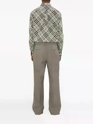 Burberry Checked Cotton Shirt - Neutrals