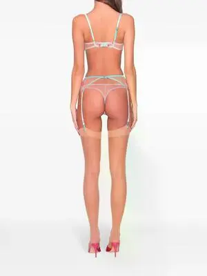FLEUR DU MAL Rose And Vine Embroidered Thong