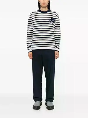 Maison Kitsuné Fox Head Intarsia Striped Jumper
