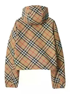 Burberry Cropped Reversible Check Jacket - Brown
