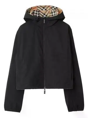 Burberry Cropped Reversible Check Jacket - Brown