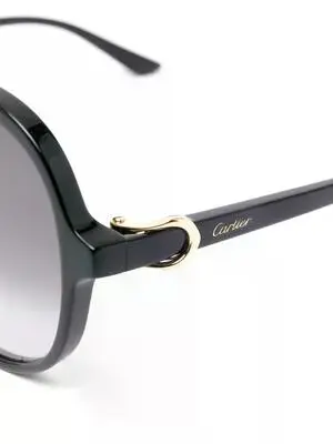 Cartier Oversized Frame Sunglasses - Black