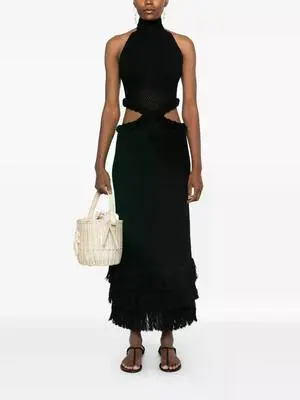 Johanna Ortiz Cut-out Halterneck Midi Dress