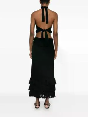 Johanna Ortiz Cut-out Halterneck Midi Dress