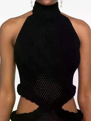 Johanna Ortiz Cut-out Halterneck Midi Dress