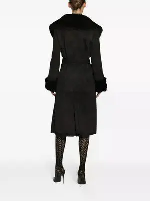 Dolce & Gabbana Belted Coat With Faux-fur Trim