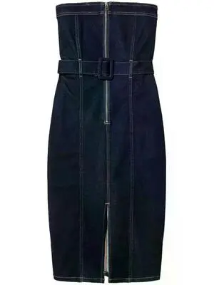 TWINSET Denim Bustier Dress - Blue