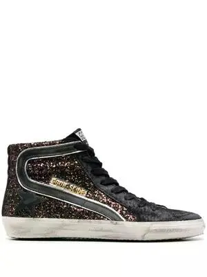GOLDEN GOOSE Slide Glitter High-top Sneakers - Black