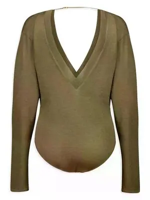 Saint Laurent Fine-knit Bodysuit - Green
