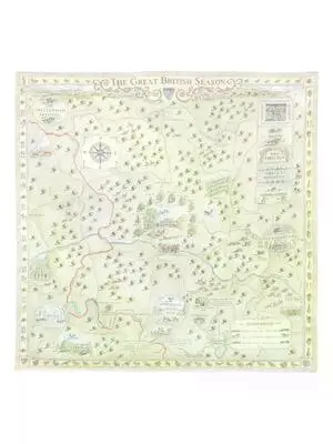 ASPINAL OF LONDON Great British Silk Scarf - Green