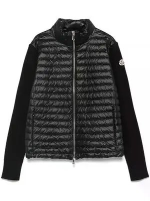 Moncler Knitted-sleeve Padded Jacket - Black