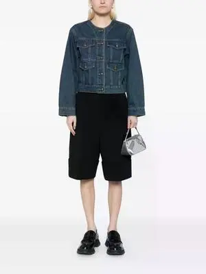 B+AB Collarless Denim Jacket