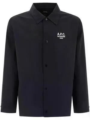 A.p.c. Regis Logo Embroidered Shirt Jacket - Black