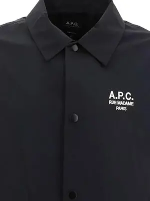A.p.c. Regis Logo Embroidered Shirt Jacket - Black