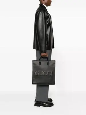 Gucci Logo-embossed Leather Tote Bag