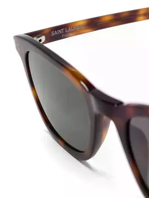 Saint Laurent Tortoiseshell Effect Square Frame Sunglasses