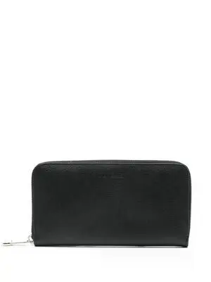 DOUCAL'S Leather Continental Wallet - Black