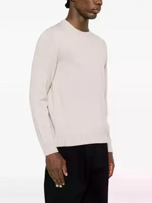 DRUMOHR Merino Wool Crew Neck Sweater - Neutrals