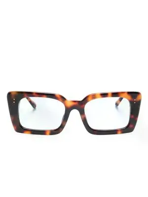 Linda Farrow Nieve Rectangle-frame Glasses - Brown