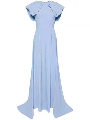 SAIID KOBEISY Crepe Jumpsuit With Overskirt - Blue
