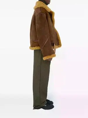 Burberry Shearling-trim Leather Jacket