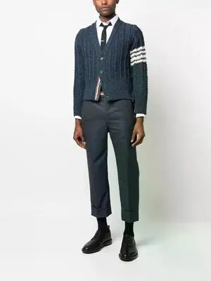 Thom Browne Rwb-band Cropped Trousers