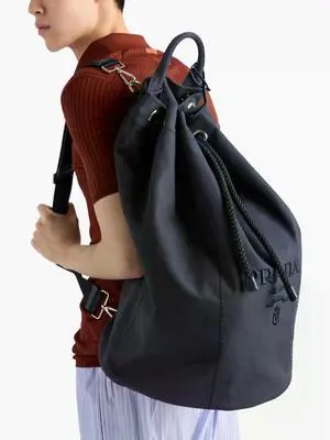 Prada Canvas Drawstring Duffle Bag - Blue