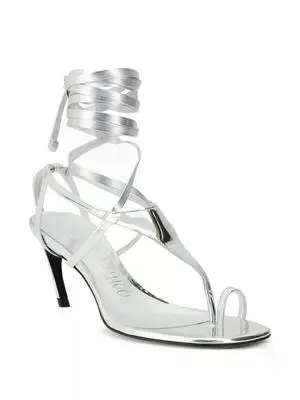 Attico 65mm Sculptural-heel Sandals - Silver