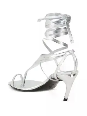 Attico 65mm Sculptural-heel Sandals - Silver