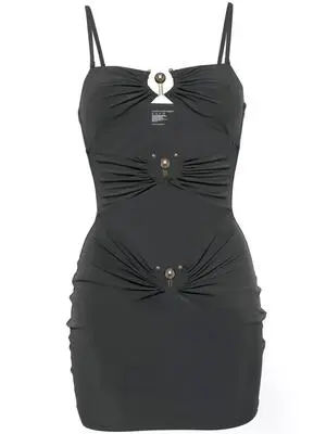 Christopher Esber Pierced Orbit Mini Dress - Grey