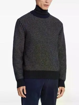 Zegna Two-tone Cashmere-silk Blend Jumper