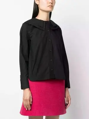 GANNI Layered Bib-collar Cotton Shirt
